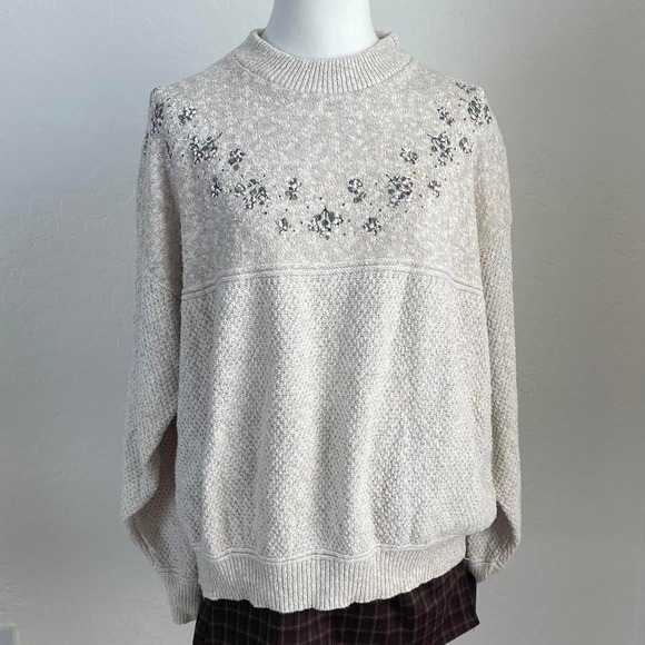 American Vintage | Sweaters | Vintage Cottagecore Hand Painted Floral ...